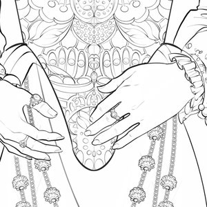 Digital Stamp -elizabeth I- Coloring- Line Art - Coloring Page for ...