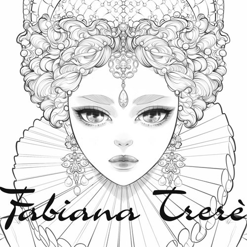 Digital Stamp elizabeth I Coloring Line Art Coloring Page - Etsy UK