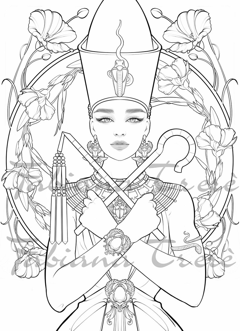 Ancient Egypt coloring book 48 pages line art digital stamp - Etsy Italia