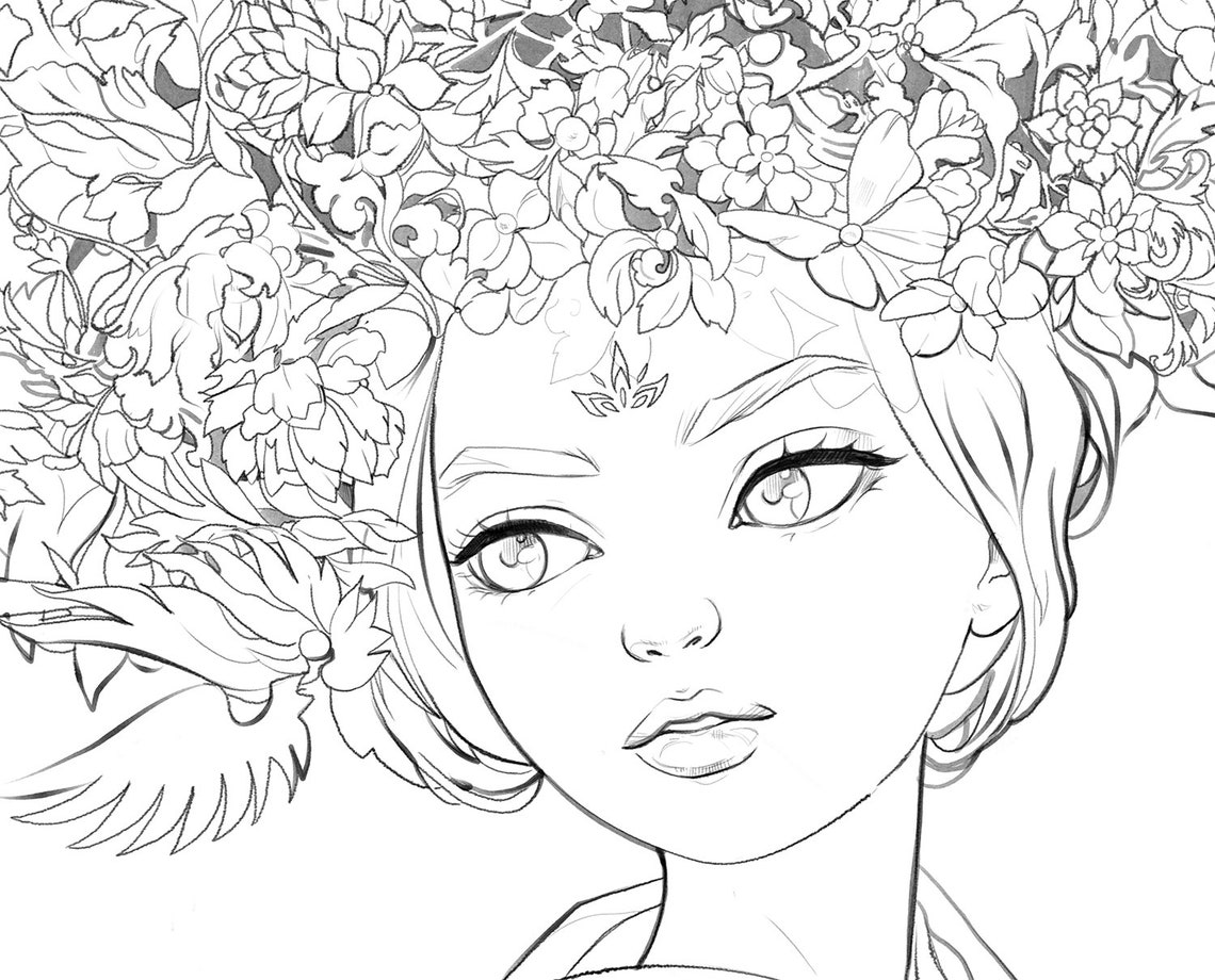 Digital Stamp Chinese Coloring Page Traditional Costume | Etsy