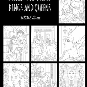 Ancient Egypt Coloring Book, 48 Pages, Line Art, Digital Stamp Premium ...