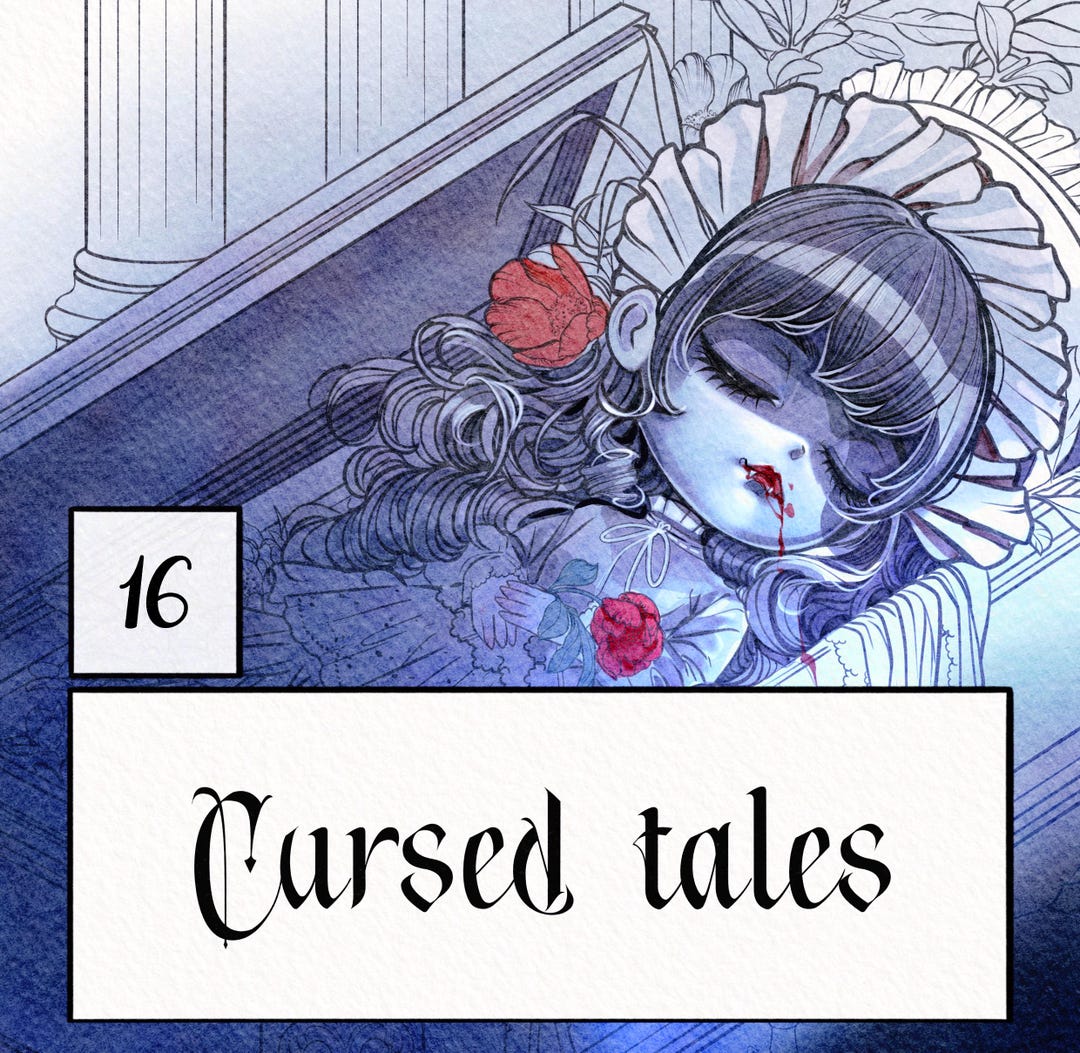 Cursed Tales: 16 Dark Coloring Pages - Gothic Line Art, Coloring Book ...
