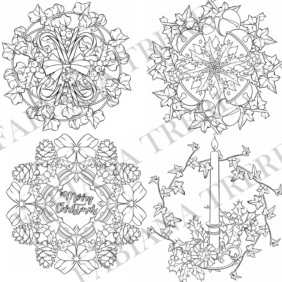 Mandalas Cristmas Coloring Book Set of 11 Coloring Pages 7 | Etsy