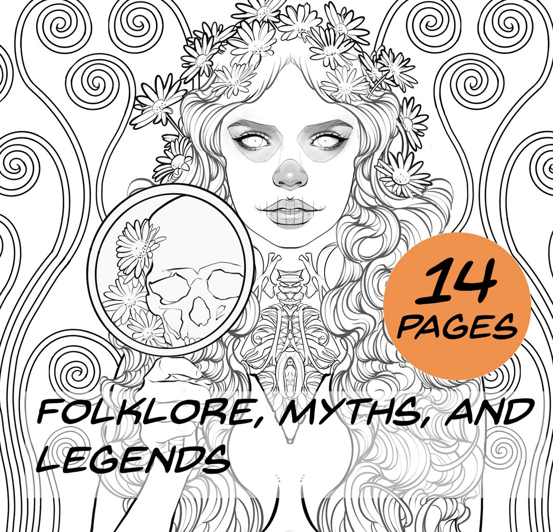 Folklore, Myths, and Legends, Horror, Halloween Coloring Book 14 Pages ...