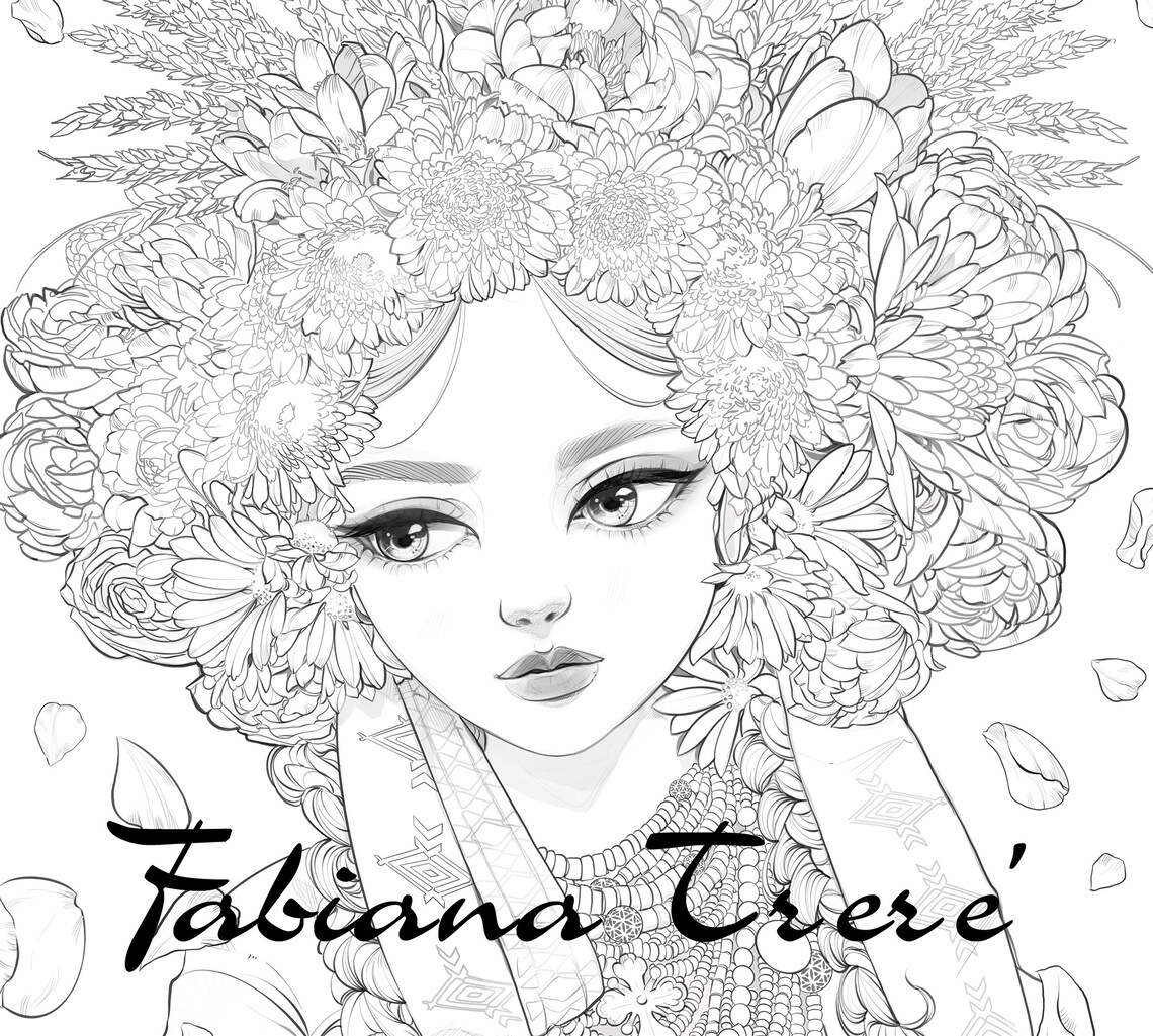Digital Stamp Coloring Page Ukrainian Girl Adult Coloring - Etsy UK