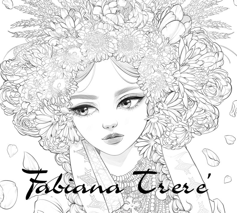 Digital Stamp Coloring Page Ukrainian Girl Adult Coloring - Etsy UK