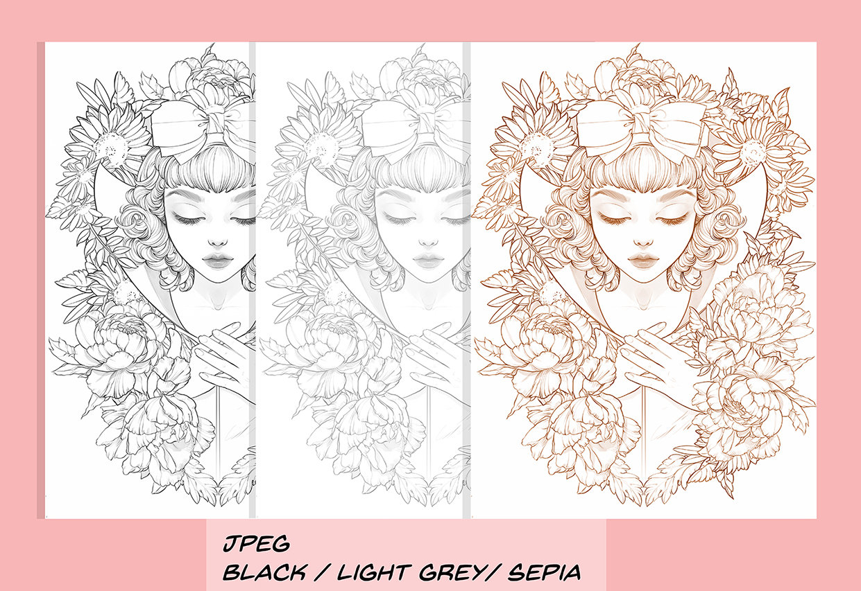 Snow White Digital Stamp Grayscale Coloring Page Instant - Etsy