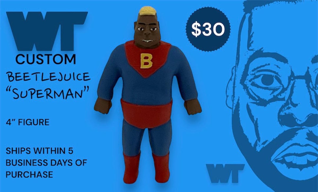 Beetlejuice Lester Green Superman Custom 4 Action Figure Howard Stern ...