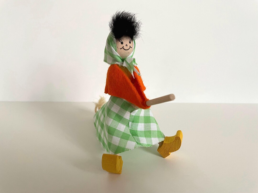 Scandinavian Easter Witch With Clogs and Broom, Bo Svensk, No 4471 ...