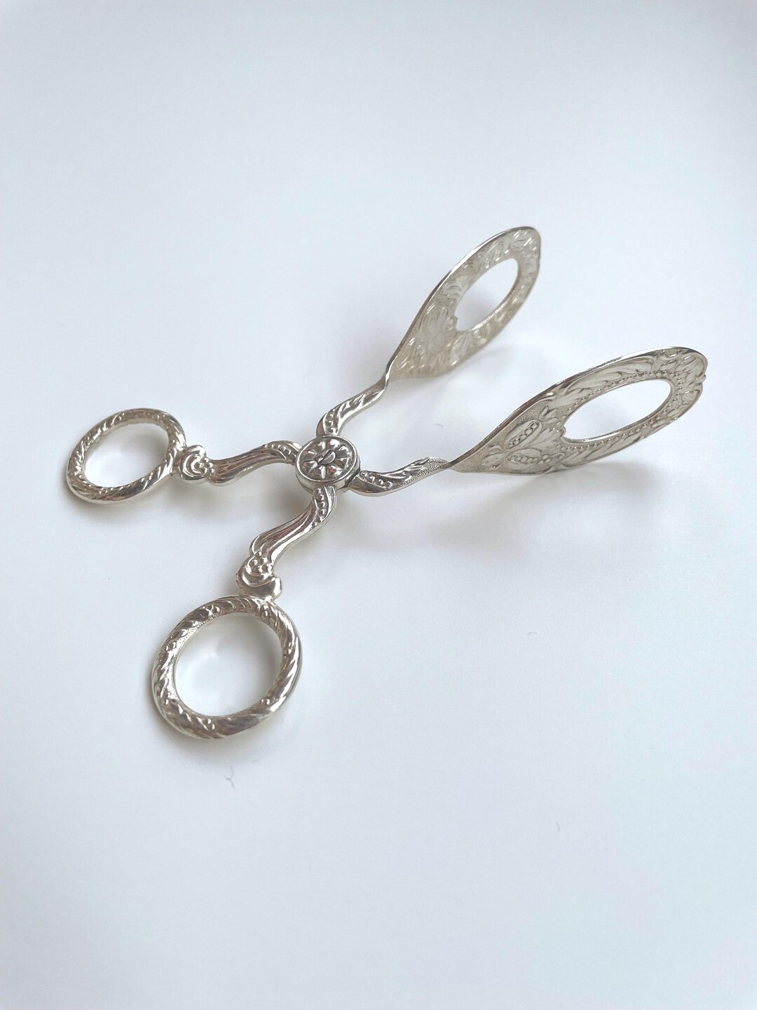 Ornate Silverplate Pastry Tong, Cake Server, Dessert Serving Utensil ...