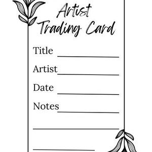 Artist Trading Cards (ATC) Back Information Sheet - Digital Download ...