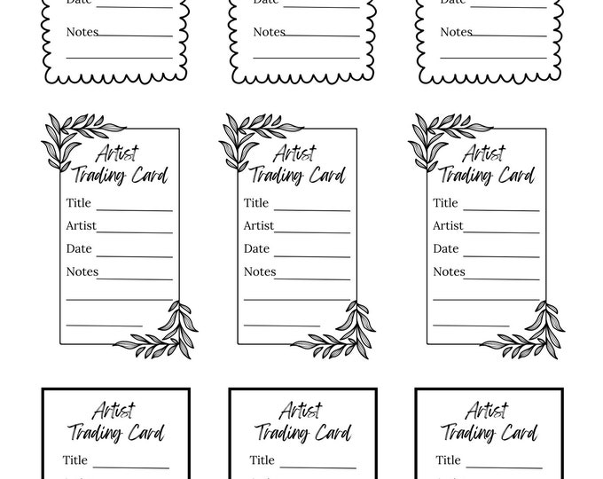 Artist Trading Cards (ATC) Back Information Sheet - Digital Download - Etsy