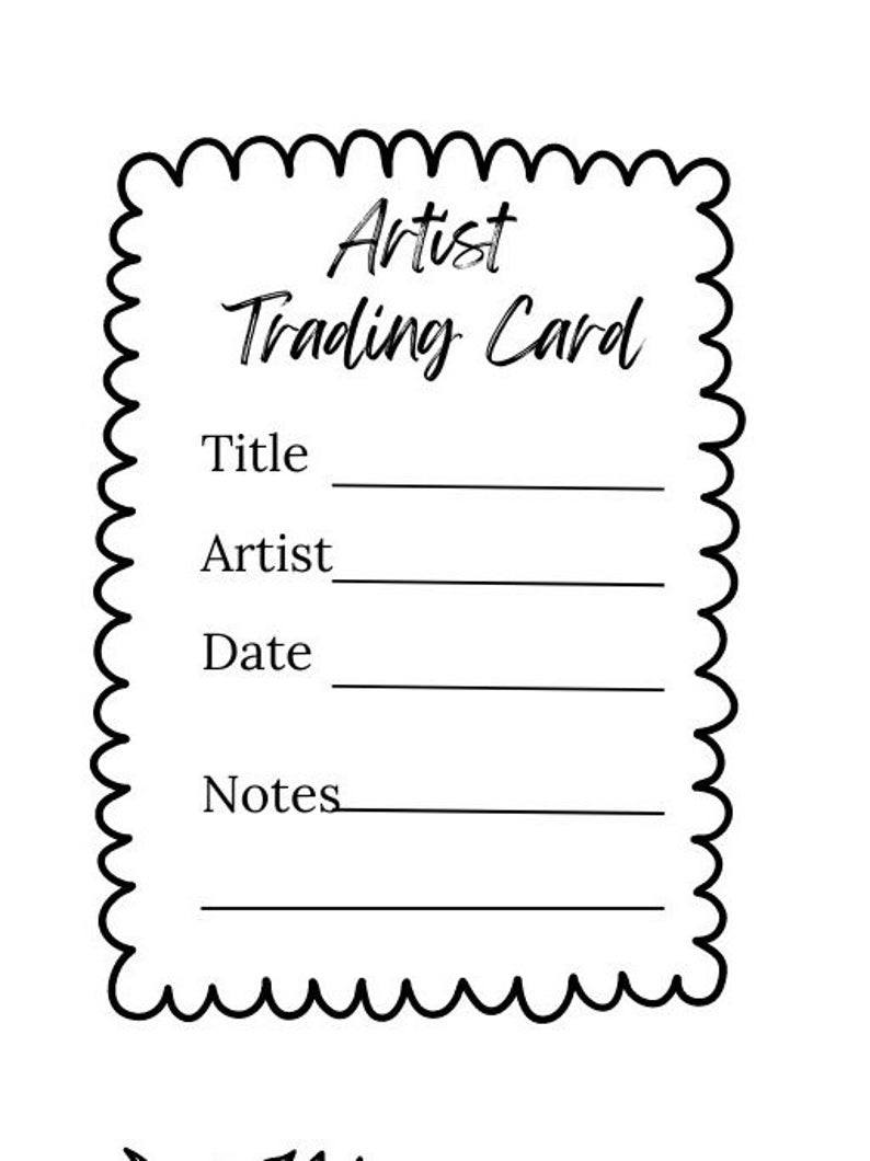Artist Trading Cards (ATC) Back Information Sheet - Digital Download ...