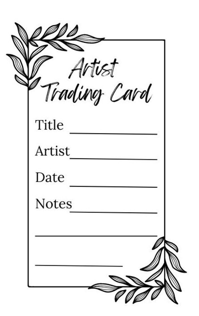 Artist Trading Card Back Information Stickers - Etsy