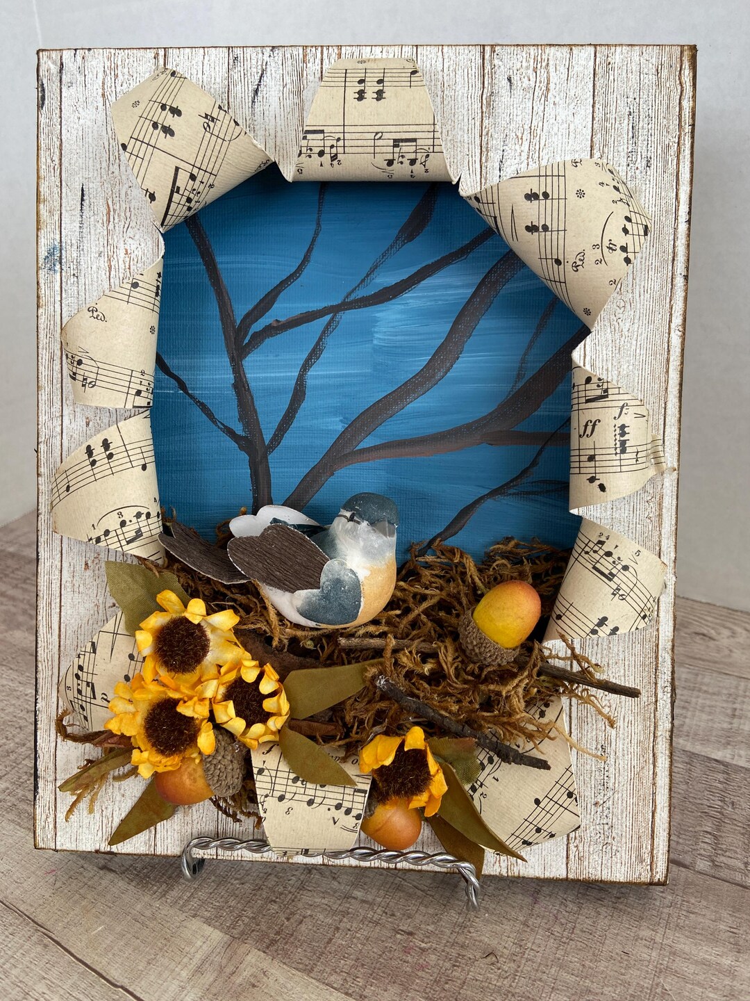 Bird on a Nest Busted Canvas | 8" X 10" Handcrafted Wall Art | Vintage ...