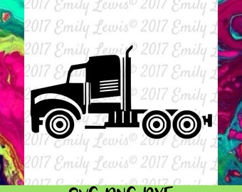 Semi truck svg file | Etsy