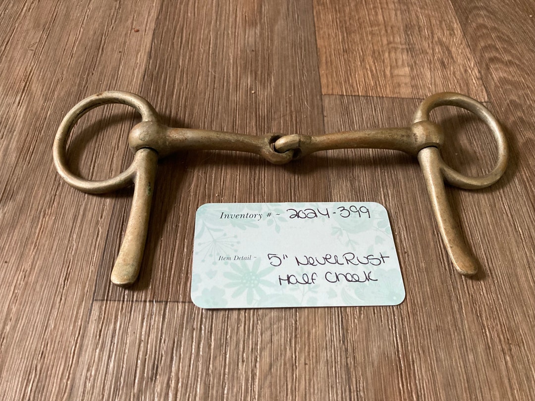 5 Never Rust Vintage Half Cheek Horse Bit Driving Riding Decor Crafting ...