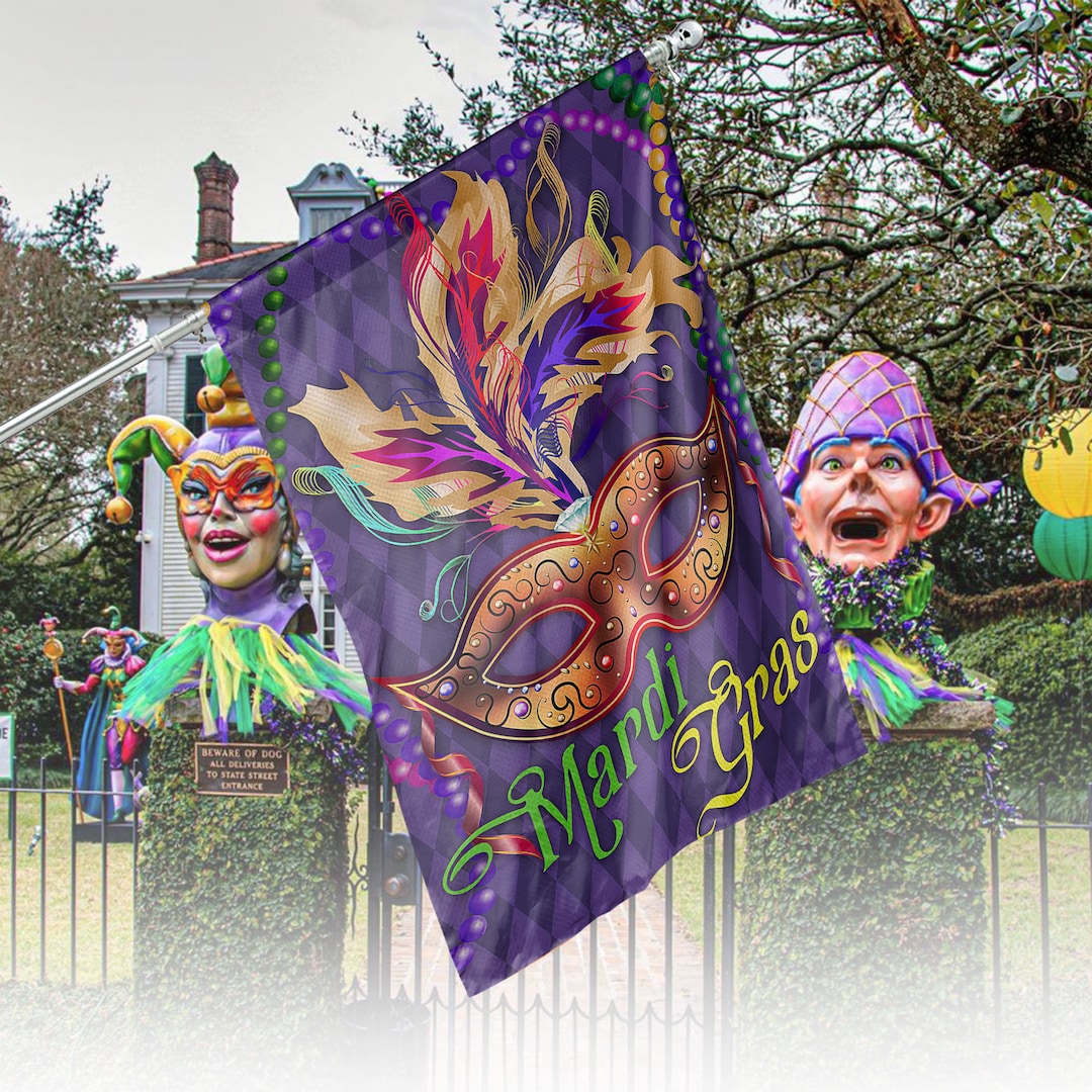 Mardi Gras Banner Flag Mardi Gras Decor Flag for Mardi Gras - Etsy