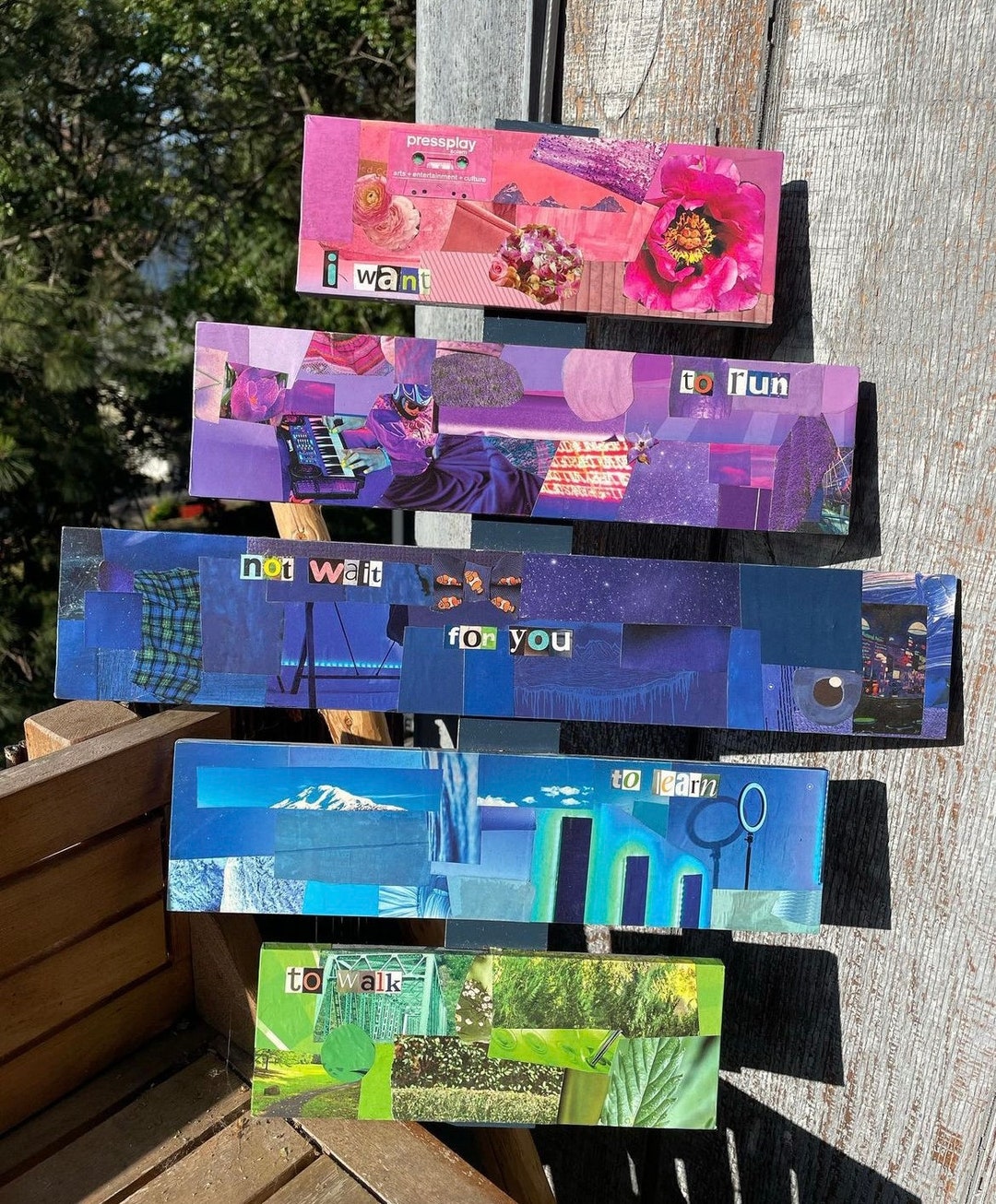 Ombré Collage Sign and Original Poem - Etsy