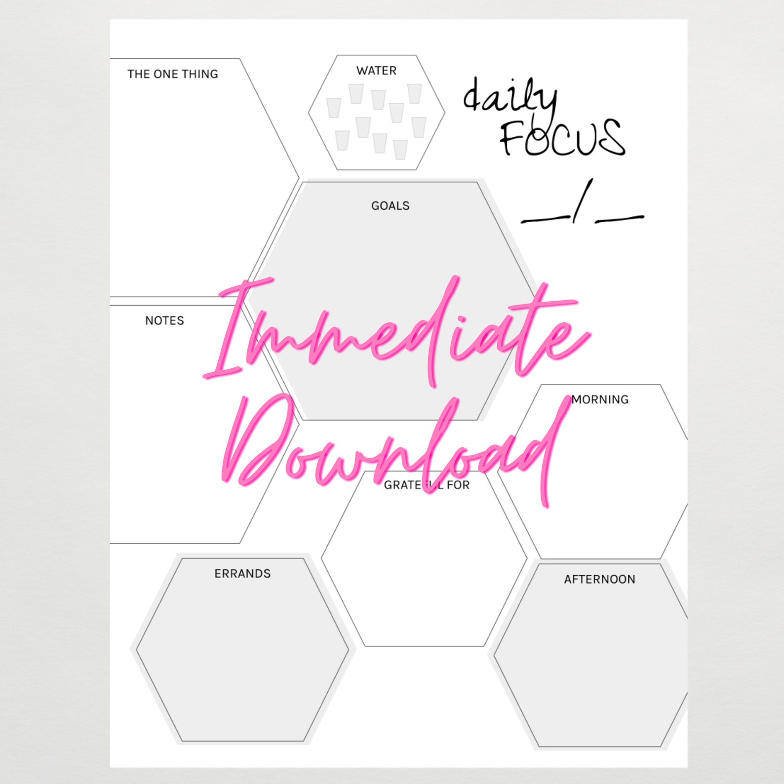 Daily Focus Planner, Daily Planner Printable, Daily Schedule Template ...