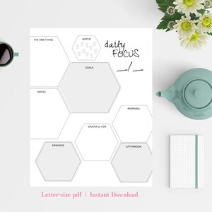 Daily Focus Planner, Daily Planner Printable, Daily Schedule Template ...