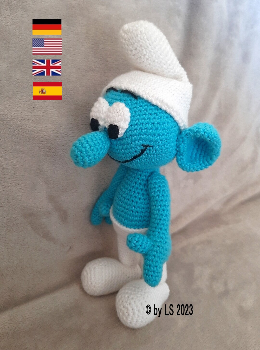 PDF Crochet Pattern Smurf Amigurumi English - German - Spanish - Etsy