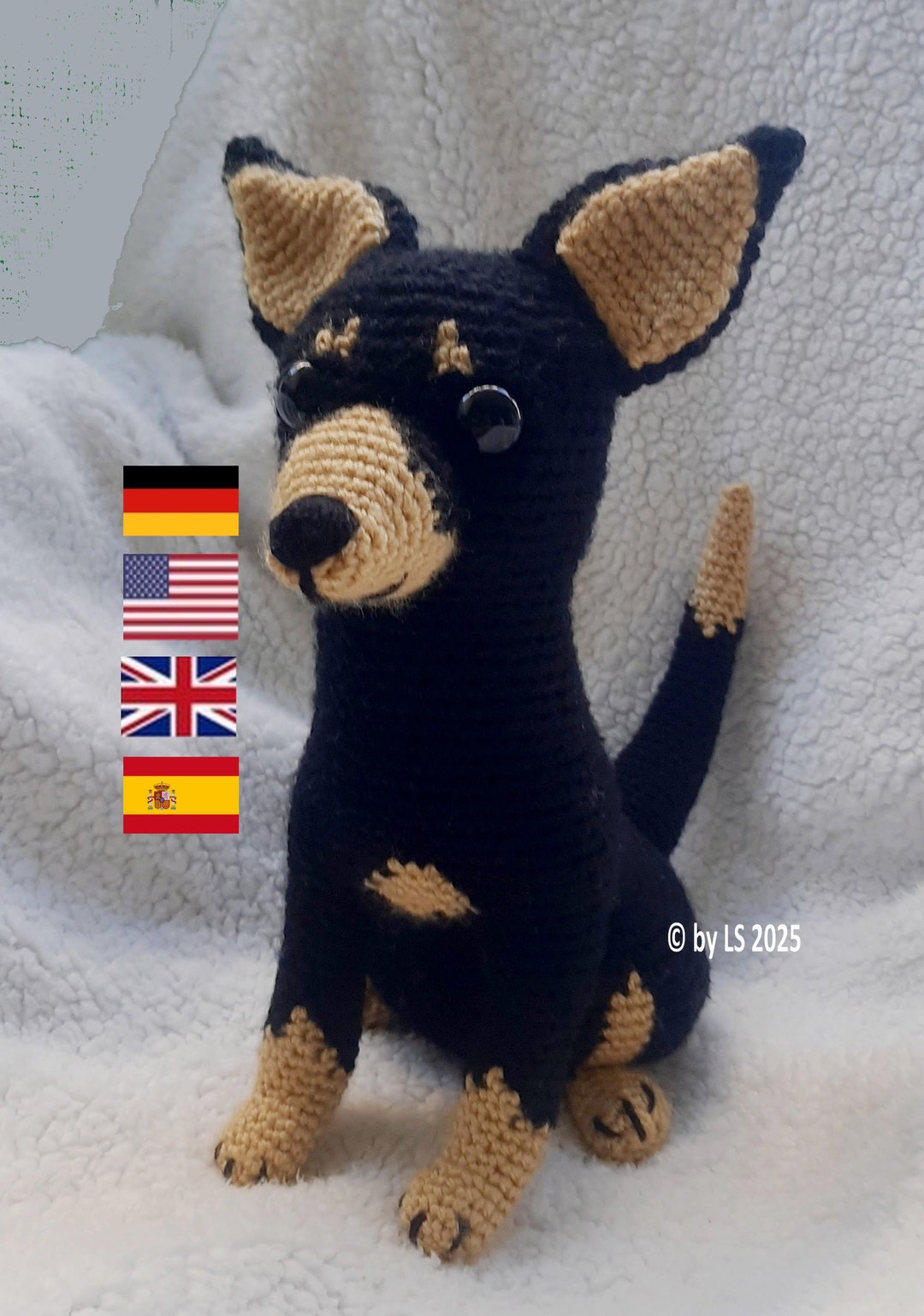 PDF Crochet Pattern Dog Nacho Amigurumi English - German - Spanish - Etsy