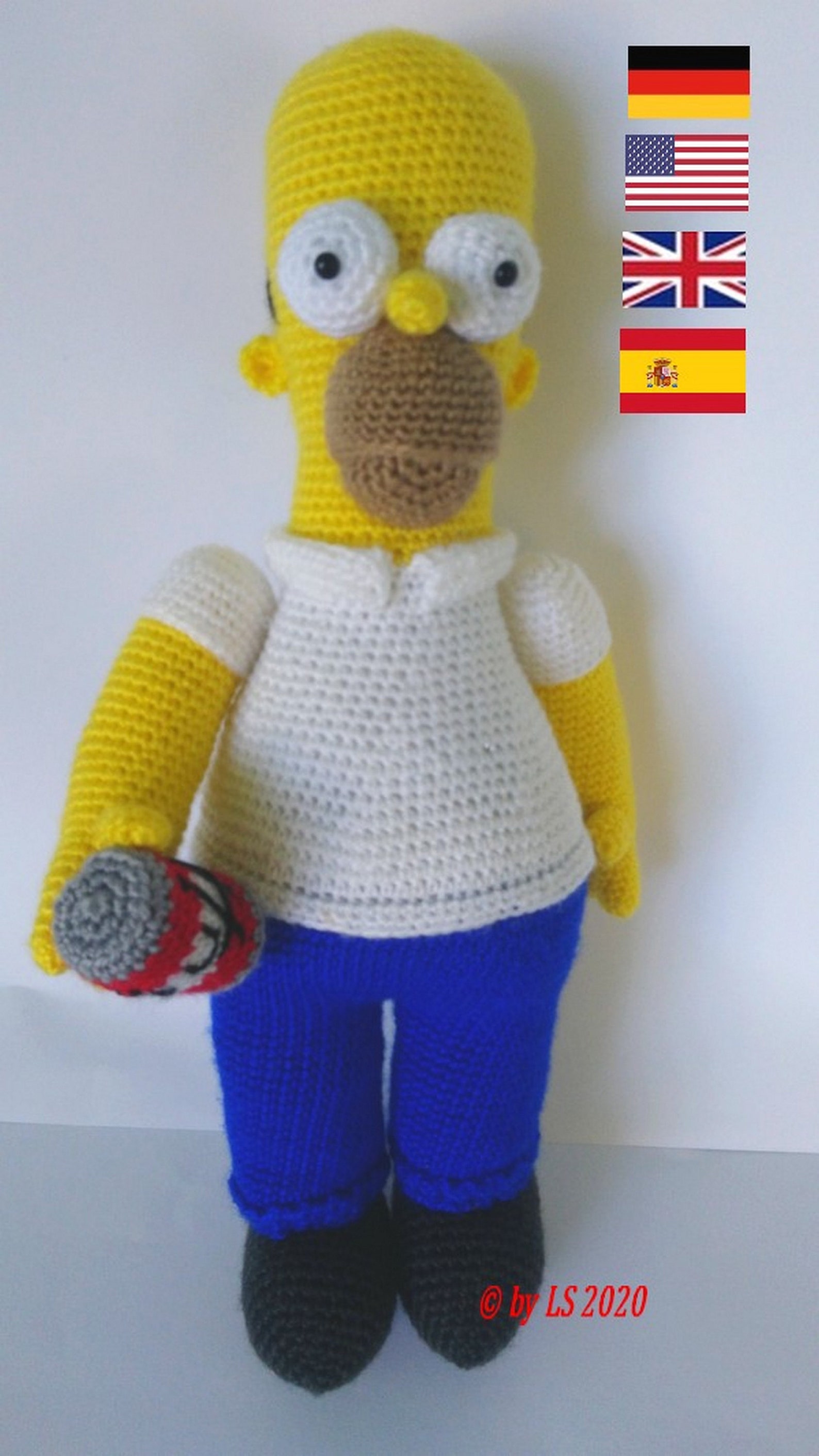 PDF Crochet Pattern Homer Simpson Amigurumi English German - Etsy