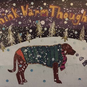 Think Warm Thoughts Dog Boxed Cards - Etsy
