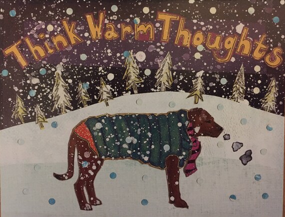 Think Warm Thoughts Dog Boxed Cards | Etsy
