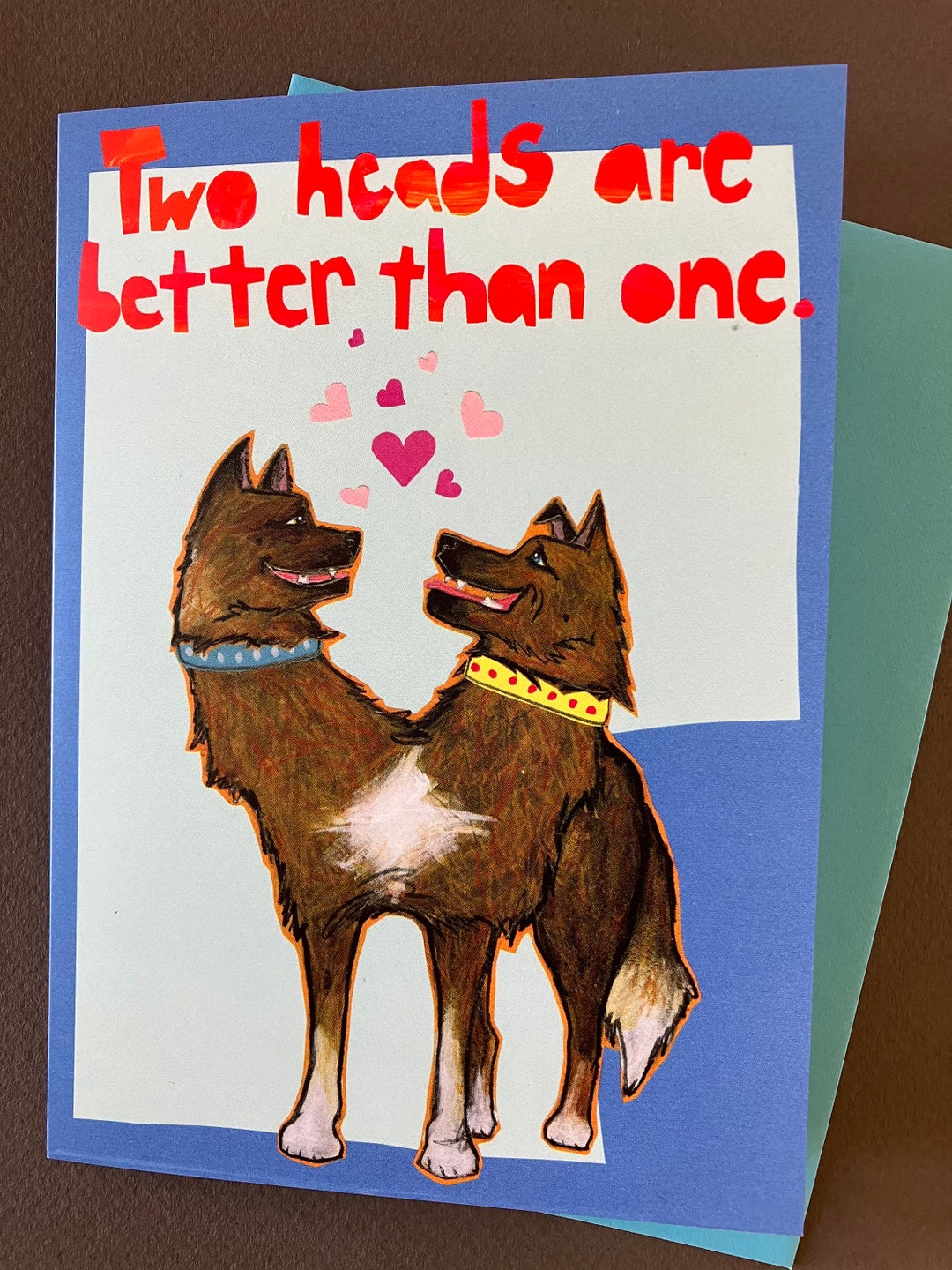 Two Heads Anniversary Card - Etsy