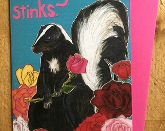 Skunk Birthday Card | Etsy