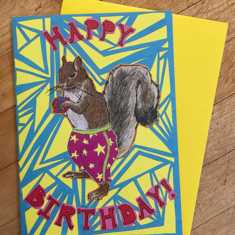 Squirrel Happy Birthday - Etsy