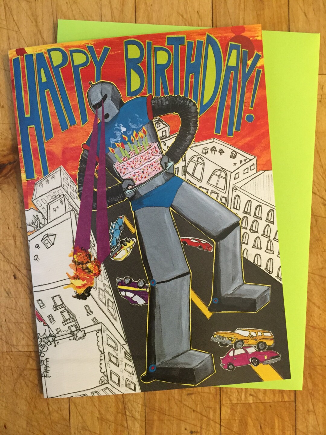 Bad Robot Birthday Card - Etsy