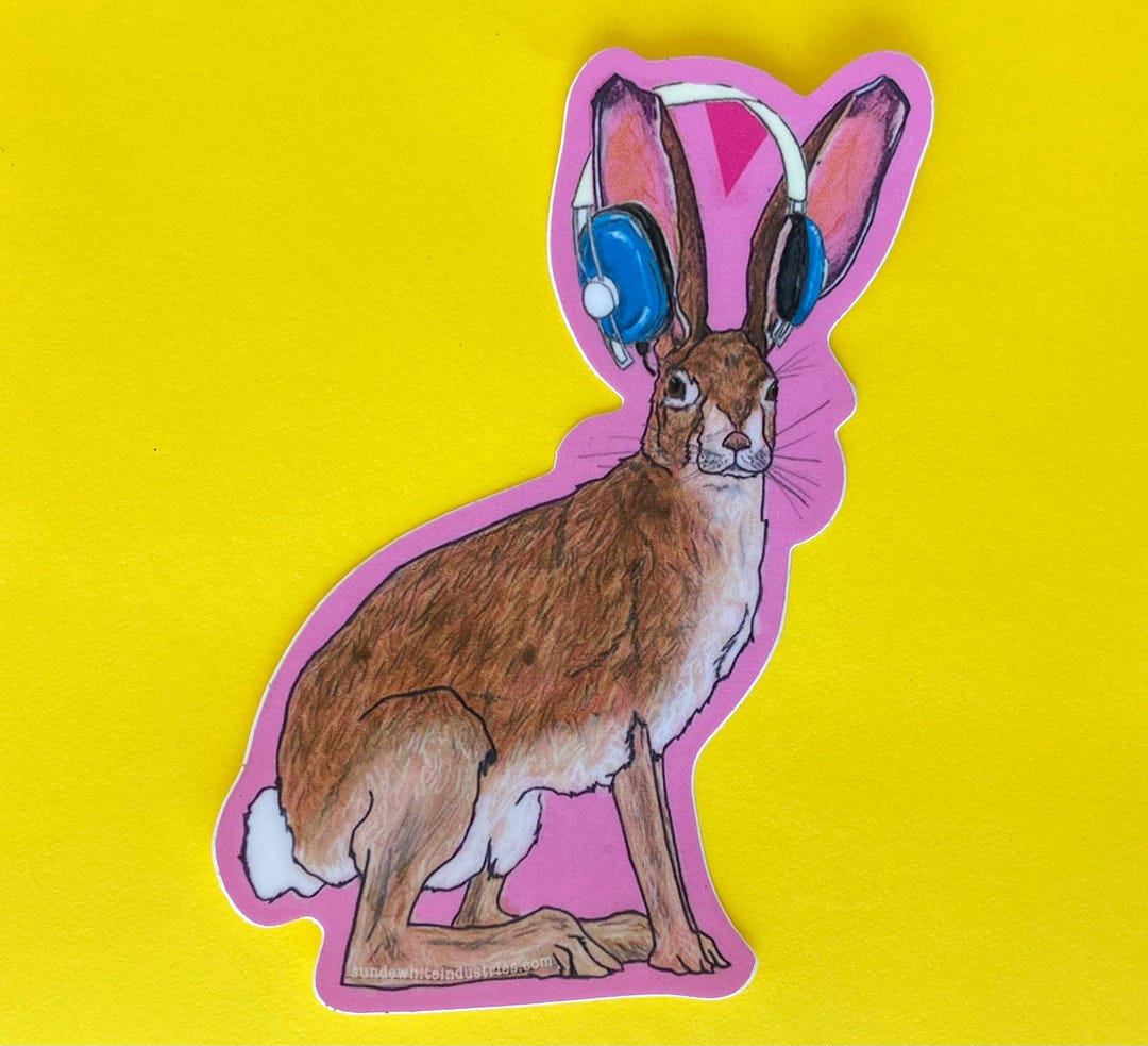 Hare Headphones Sticker! - Etsy
