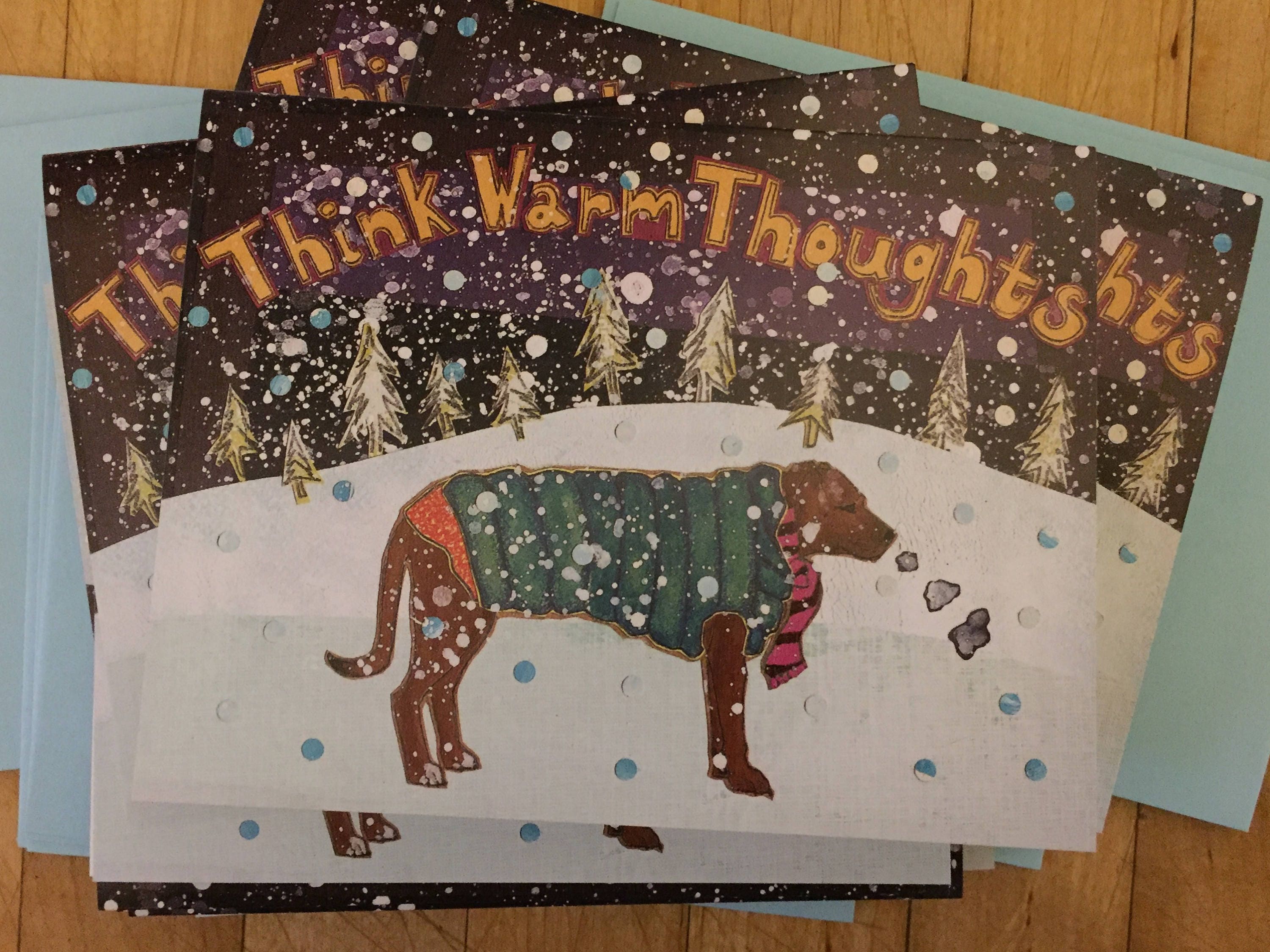 Think Warm Thoughts Dog Boxed Cards - Etsy