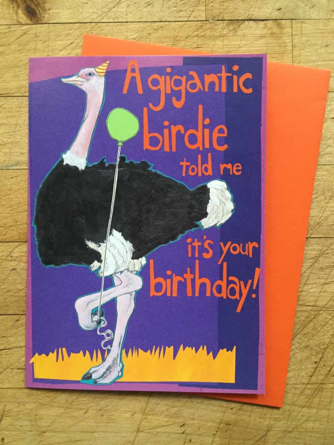 Ostrich Birthday Card - Etsy