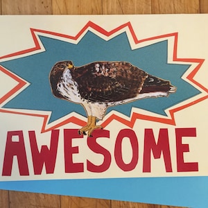 Awsome Hawk Greeting Card - Etsy