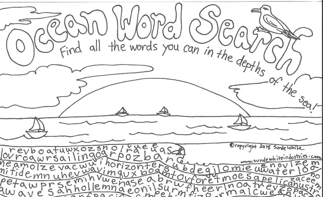 Ocean Word Search Activity Download! - Etsy