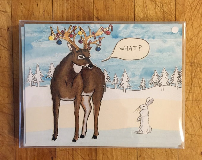 Funny Reindeer Deer Hunting Christmas Cards, 2022 Humorous Christmas ...