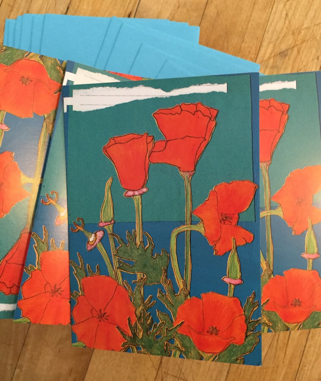Poppies Boxed Blank Note Cards - Etsy