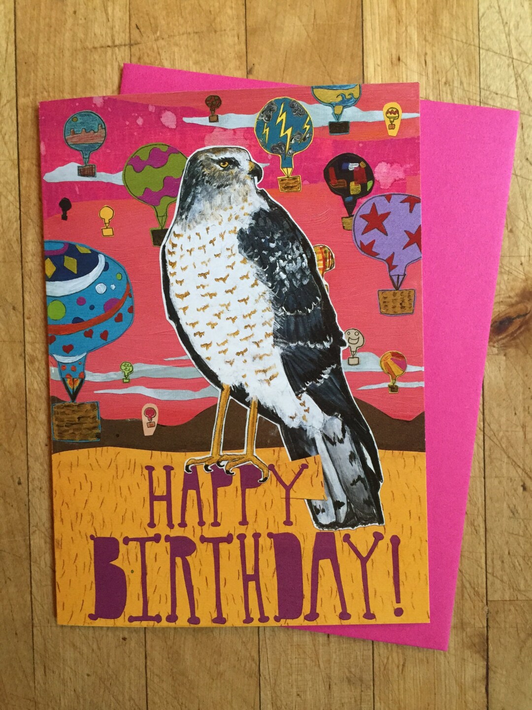 Birthday Hawk Card - Etsy