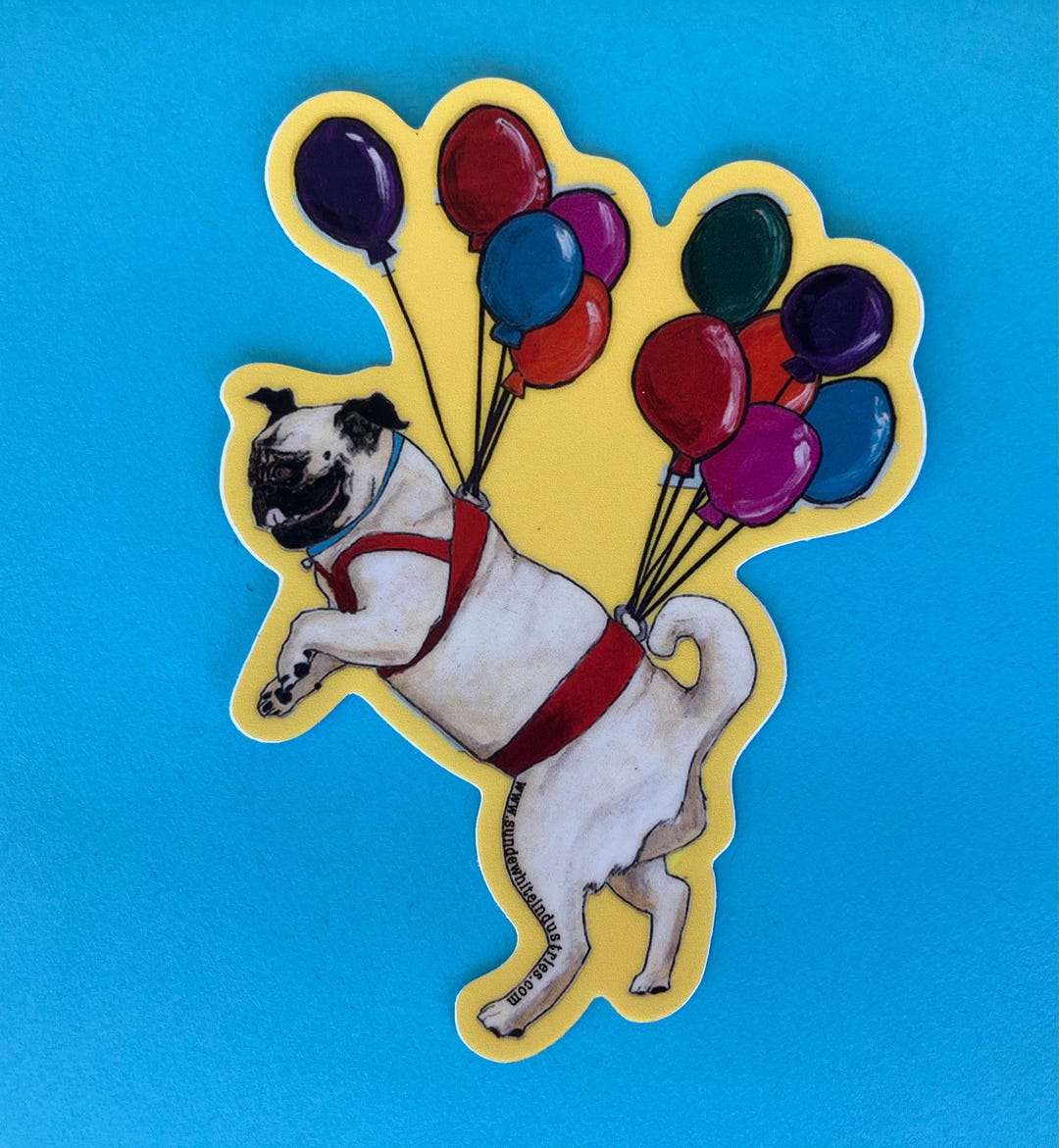 Flying Pug Sticker! - Etsy