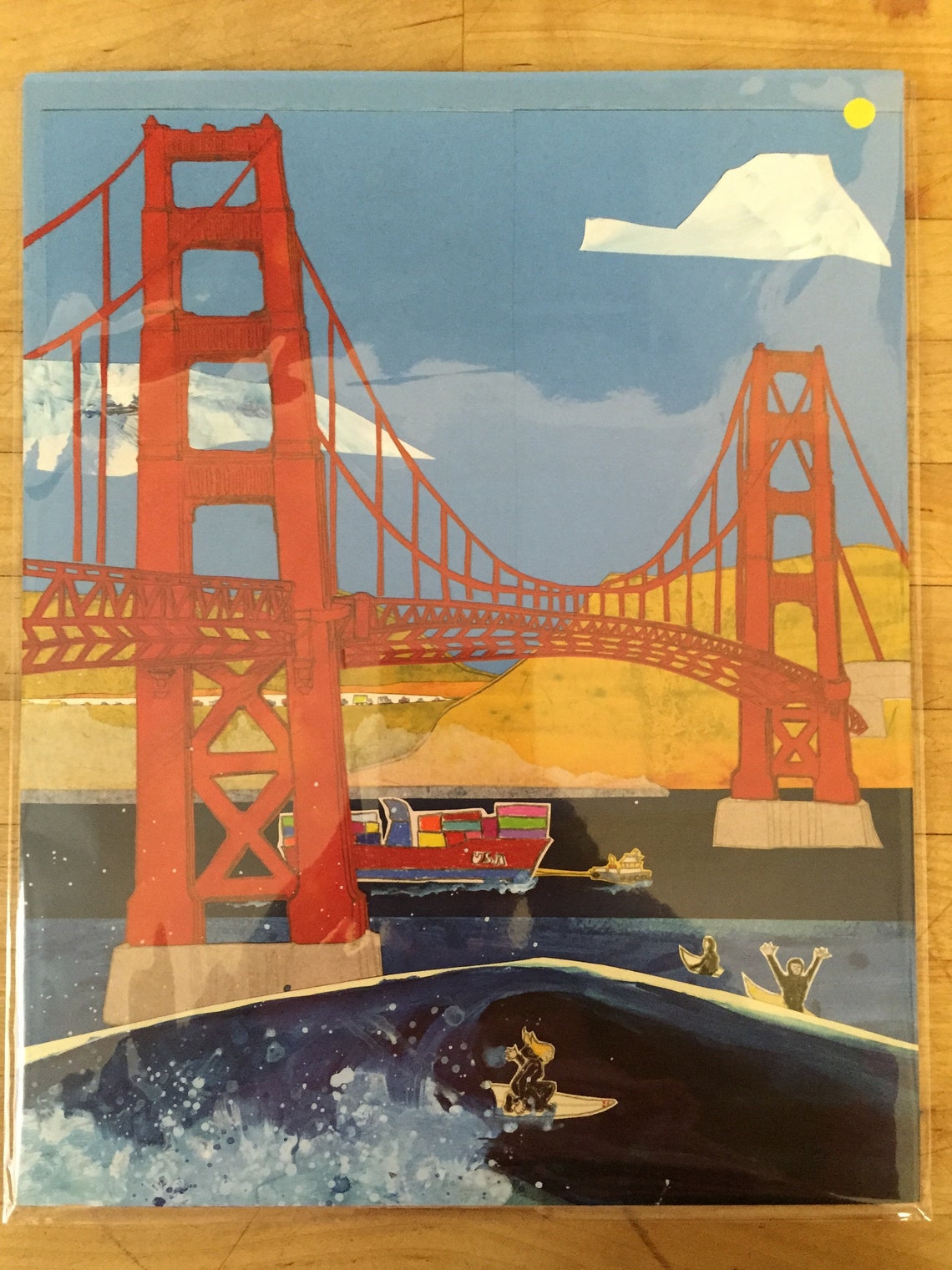 Golden Gate Bridge Art Print Lithograph! - Etsy