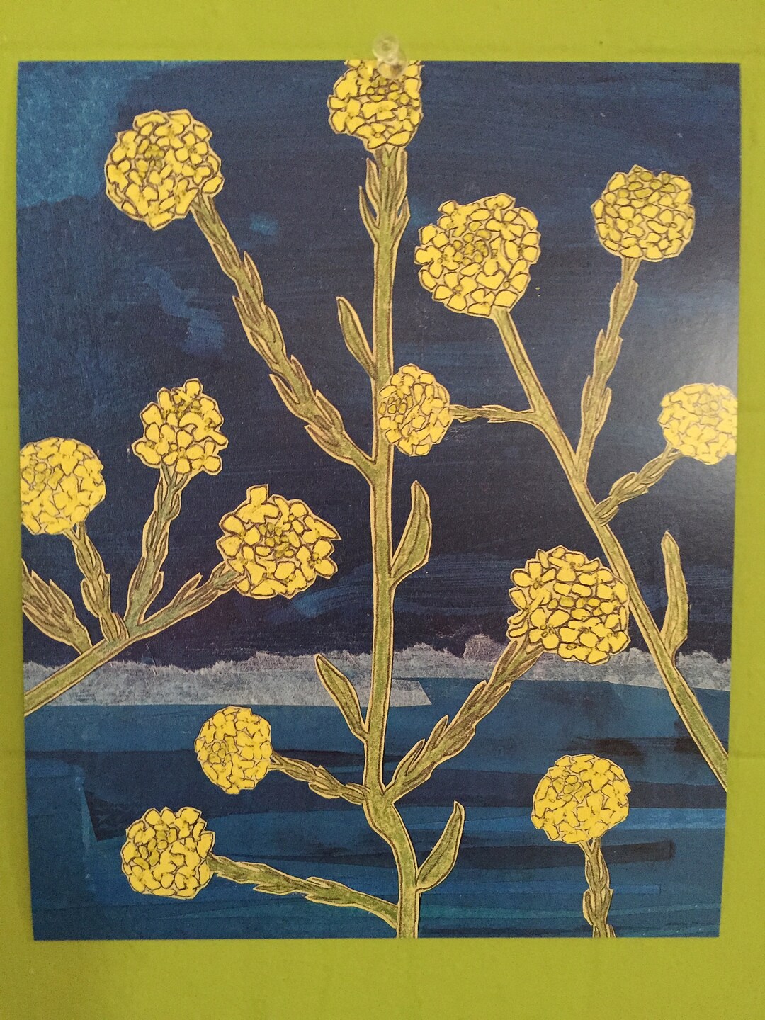 Mustard Flower Art Print Lithograph - Etsy