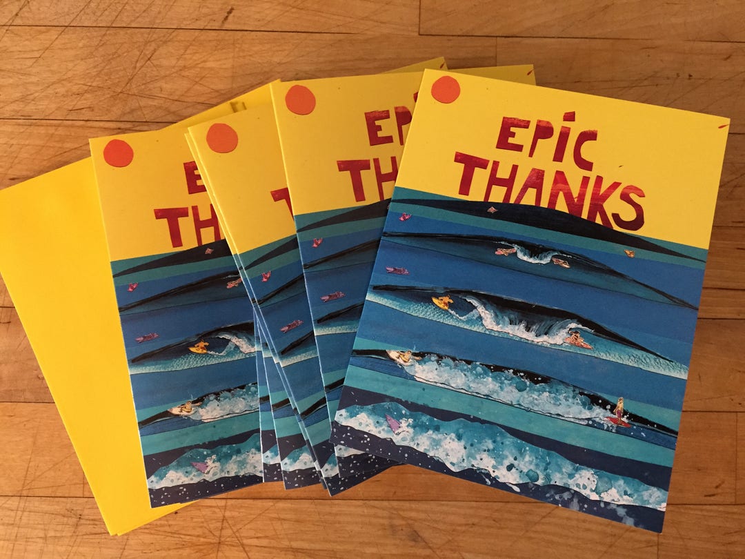 Epic Thanks Surf Boxed Thank You Cards - Etsy