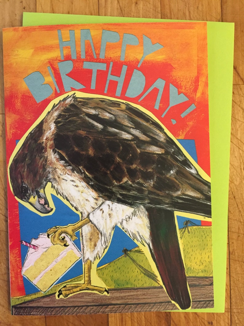 Red Tail Hawk Birthday Card - Etsy