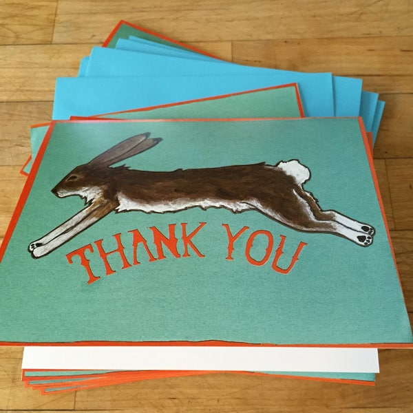 Rabbit Note Cards - Etsy