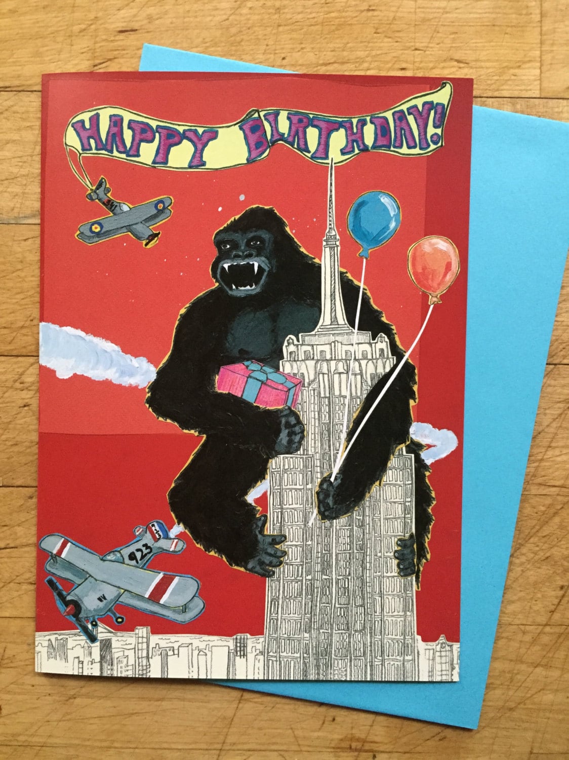 King Kong Birthday Card - Etsy