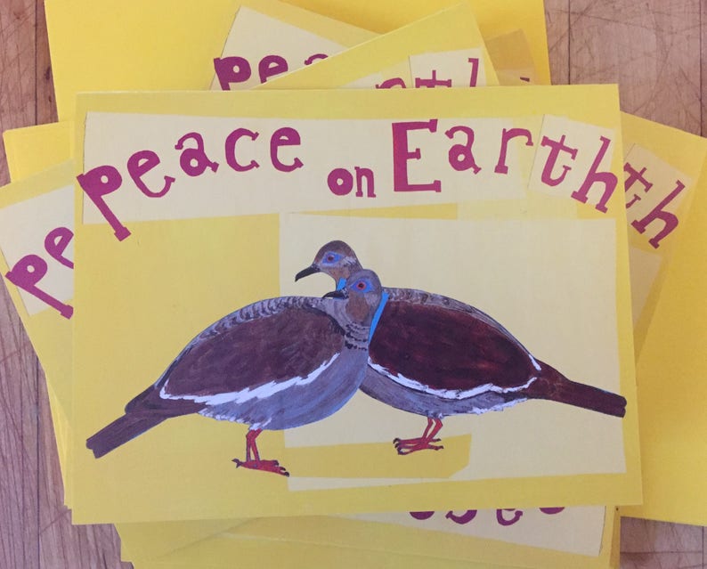 Peace on Earth Doves Boxed Cards - Etsy